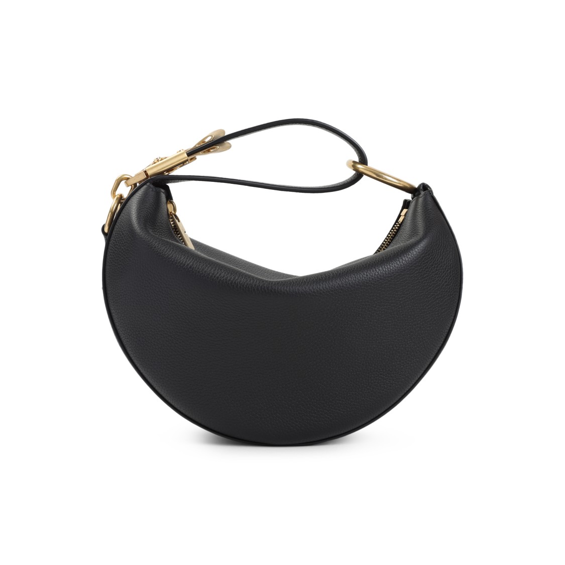 Burberry Crescent-shaped Black Leather Shoulder Bag | ModeSens